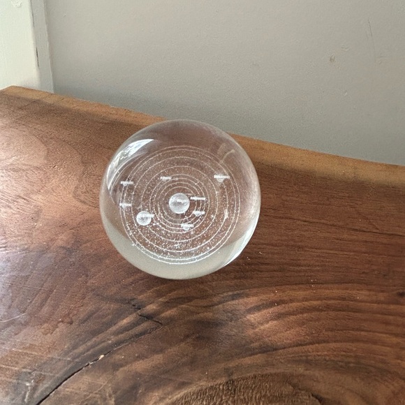 Accents | Clear Round Glass Sphere Paperweight Crystal Ball Solar ...